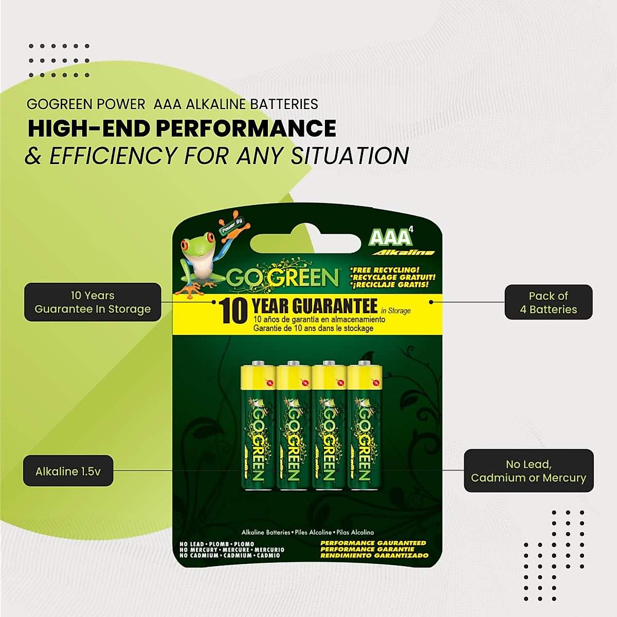 Go Green AAA Alkaline Battery 4-Pack