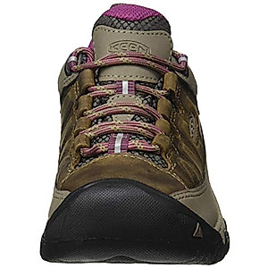 KEEN Women's Targhee 3 Low Height Waterproof Hiking Shoes, Weiss/Boysenberry, 9
