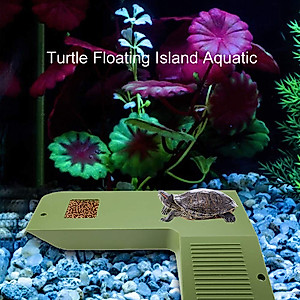Restokki Turtle Frog Floating Island Aquatic Pet Reptile Aquarium Floating Island Habitat Supplies Aquarium Ornament(Green)