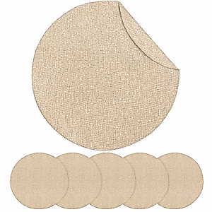 Senneny Round Burlap Placemats Set of 6, Reversible Burlap Jute Place Mats Set for Round Tables, Rustic Farmhouse Decoration for Fall Christmas Holiday Table Home, Light Linen