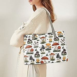 Rnyleeg Mushroom Bag Women's Leather Designer Handbags Tote Purses Shoulder Bags Top Handle Tote Bag White