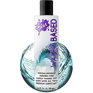 Wet Original Water Based Lube 3 Ounce Premium Personal Lubricant, Long Lasting Formula for Condom Safe Vegan Ph Balanced Hypoallergenic and Paraben Free Intimacy