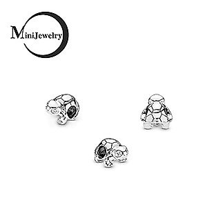 MiniJewelry Lucky Twinkle Turtle Charm fits Pandora Moments Bracelets Women Birthday Sterling Silver Bead