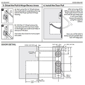 Delaney Hardware 370106 Chrome Contemporary Privacy Square Pocket Lock Polished