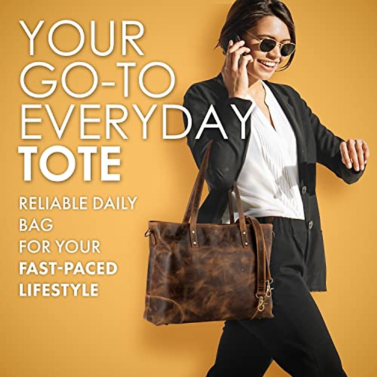 SIXTEASE Tote Bags for Women Large Tote Bag with Zipper Top - Genuine Leather Strap, Upcycled Canvas, Rug, Hair On and Hardware Accents - Vintage Style Hand Stitched -Mayabay