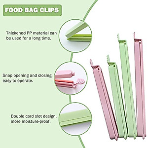 20pcs Plastic Sealing Clips, TACYKIBD Chips Clips Bag Clips Food Clips for Food and Snack Bag, Food Fresh Keeping Chips Bag Clip Clamp Sealer for Food Kitchen Home Packages (5.9 in, 4.7 in)