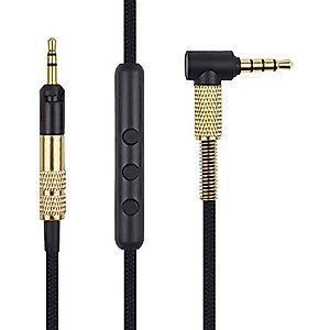 Alitutumao OFC Replacement Audio Cable Extension Cord with Inline Mic Volume Control Compatible with Sennheiser HD598 HD558 HD518 HD598 HD599 HD569 HD579 ATH-M50x Headphones Accessories Cable