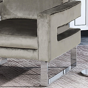 Christopher Knight Home Laurel Velvet Club Chair, Gray, Silver