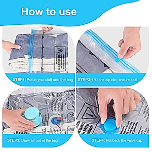 SUPFOO 12 Pack Space Saver Vacuum Storage Bags with Electric Pump (4 Jumbo/4 Large/4 Medium) Double Zip Seal,Vacuum Seal Bags Fit Clothes,Comforters,Blankets,Mattress,Duvets,Pillows,Travel