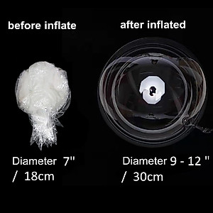Clear Balloons, 18" Pre Stretched 15 Packs Big Stuffing Crystal Clear Bubble Bobo Balloons for Air or Helium Use