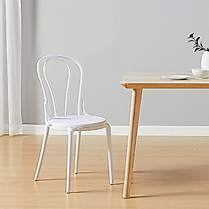 CangLong French Dining Bars, Cafes, Restaurant, Plastic Chair, Set of 1, White