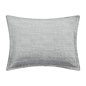 Poppy & Fritz | Stripe Collection| Duvet Cover Set- 100% Cotton Ultra Soft, All Season Bedding, Pre-Washed for Added Softness, Twin, Grey