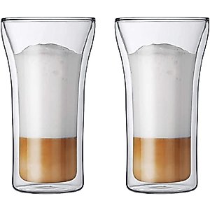 Bodum Assam Double Wall Glass, Set of 2, 0.4 l, 13.5 oz., Clear
