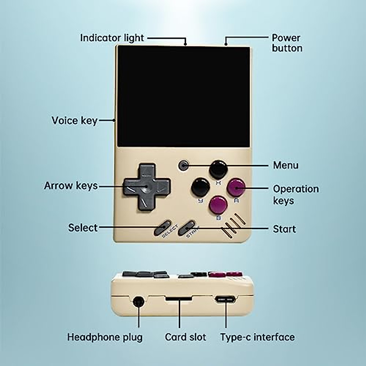 Miyoo Mini Plus Retro Handheld, Funny Game Console with 3.5 Inch IPS Display and Preload Games, Portable Game Player Support Onion OS, Built-in Multi-emulations (Grey)