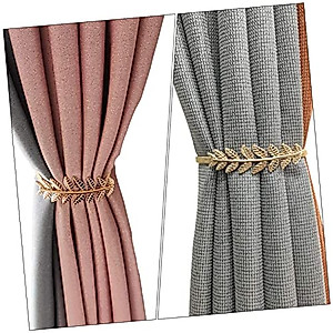 Garneck 2pcs Curtain Tie Rope Shower Curtain Spring Metal Trim Shower Curtain Holders Curtain Ties Metal Curtain Buckle Curtain Holdbacks Aluminum Alloy Golden Home Curtain Tie Rope Window