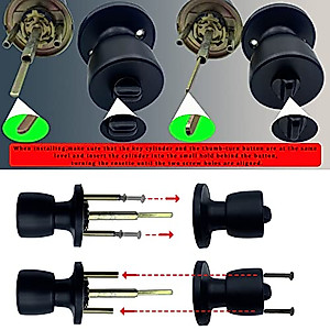 JO.KO Door Knob with Lock and Keyed, Black Matte Round Ball Lock Interior/Exterior Door Knob for Bedroom Or Bathroom/Entry Door Handle