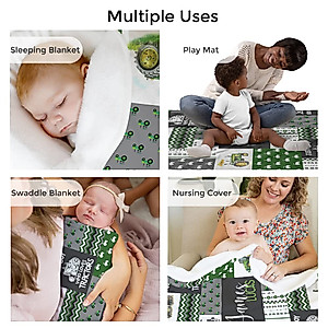 MDPrints Tractor Personalized Baby Blankets for Boys, Personalized Baby Gifts with Name, Customized Baby Blanket, Newborn Boy Gift, Soft Fleece