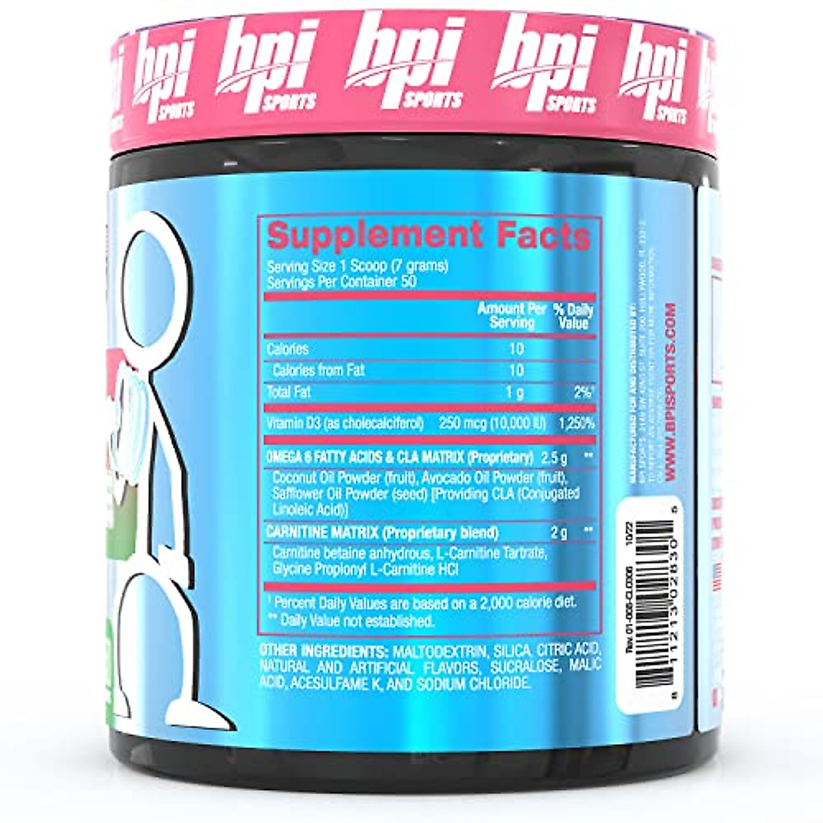 BPI Sports CLA+Carnitine–Conjugated Linoleic Acid–Weight Loss Formula –Metabolism, Performance, Lean Muscle–Caffeine Free–For Men & Women–Watermelon Freeze–50 servings – 12.34 oz.(Packaging May Vary)