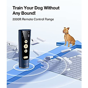 Bousnic Dog Training Collar - Shock Collar for Large Medium Dogs (15-140Lbs) with 2000ft Remote Waterproof Rechargeable E-Collar with Beep Vibration Safe Shock Modes, No Prongs No Shock for Optional