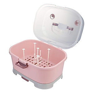 Baby Bottle Drying Rack Bottle Storage Box Portable Baby Bottle Storage Organizer with Lid for Kitchen Cabinet