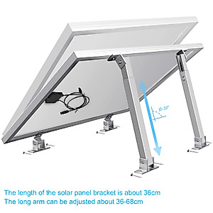 Adjustable Solar Panel Tilt Mount Brackets - Aluminum Alloy Mounting Brackets Support to 100 150 200 300 Watt Solar Panel for RV, Trailer, Boat, Yacht, Roof, Wall and Off-Grid(2 Sets-4 PCS)