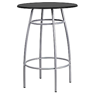 Flash Furniture Daria Bar Height Table Set with Padded Stools Black