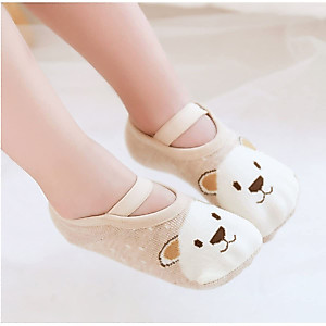 Yenzat Baby Toddler Anti Slip Non Skid Socks with Grip for Infant Girls Slippers 12-36 Months 6 Pairs