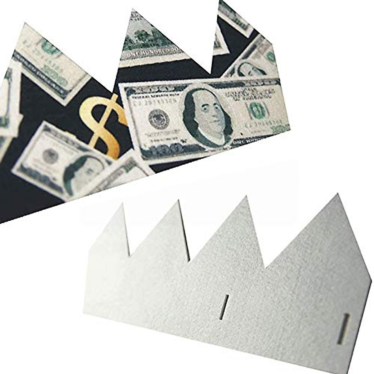 YiiiGoood Money Theme Decoration KIT Bill Dollar Signs Birthday Banner & Cupcake Toppers & Crown Set for Birthday Casino Wedding Showers Retirement Anniversary Graduations Party