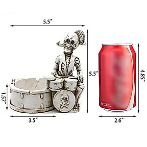 Halloween Gifts Skull Ashtray Decoration - Gothic Spooky Skeleton Cigarette Smoker Ash Tray Smoking Room Office Bar Ornament Skull Party Decor Scary Fantasy Gifts for Smokers