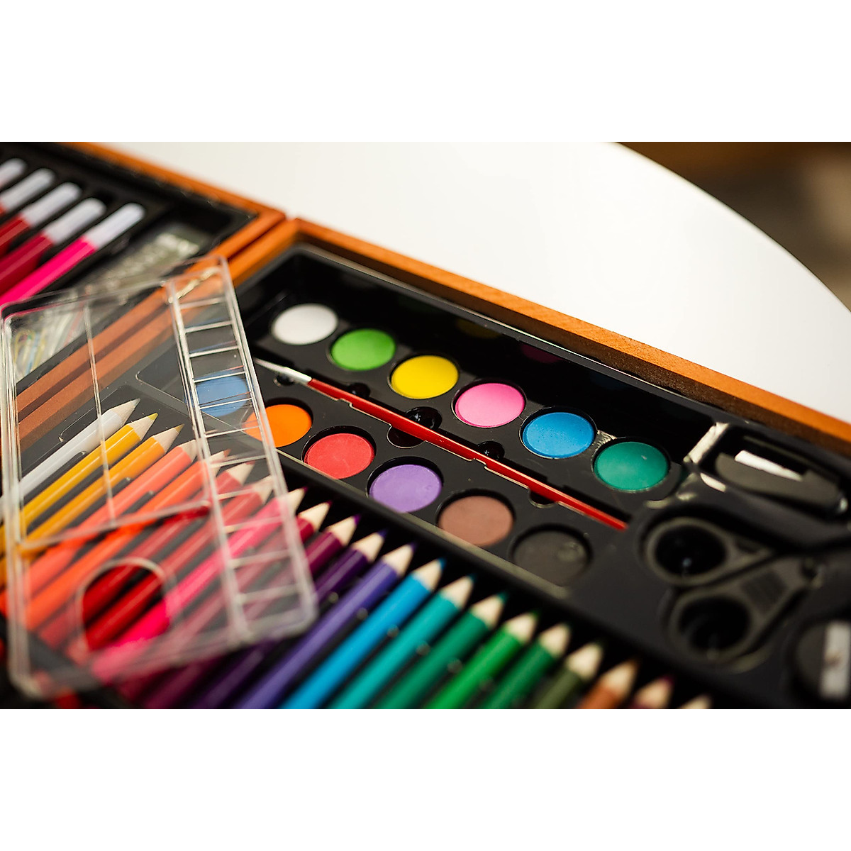 Qualtry Painting, Drawing & Art Supplies with Personalized Wooden Art Case for Kids 6-8 and 9-12 (Adventure Design) - Art Set, Paint Set, and Drawing Pencils Set for Boys and Girls