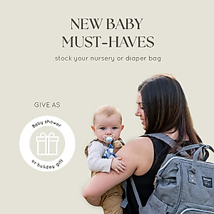 Dodo Babies Diaper Bag Backpack Set - Insulated & Waterproof Pockets - Plus Two Pacifier Clips, Binky Case & Stroller Straps (Teal/Grey)