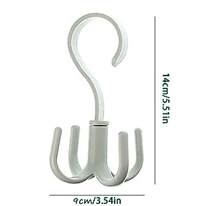 Antaijihua Rotating Four Claw Hook, Household Multifunctional Coat Hook, 4 Pack (Green)