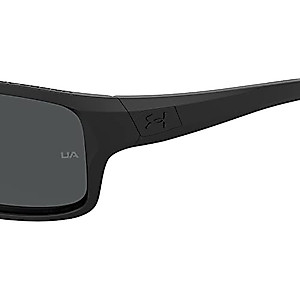 Under Armour mens Ua Battle Sunglasses, Matte Black/Gray, 65mm 16mm US