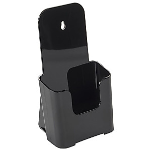 Displays2go Plastic Brochure Stand, Single Pocket, Counter or Wall Mount, Plastic – Black (LDTK40BLK)