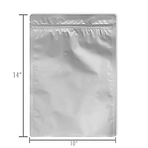 PackFreshUSA: 7 Mil - Gallon Premium Century Seal-Top Mylar Bags (10" x 14”) - Rounded Corners - Heat Sealable - Long-Term Food Storage (100)