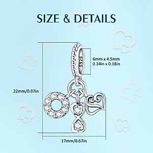 Jokmeo 925 Sterling Silver Beads Charms for Bracelets Necklace Gifts for Woman Girl Mother,Pendant Bead Jewelry Gifts Valentine's Day Birthday Mother's Day