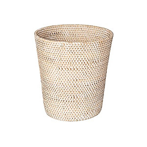 Kouboo Loma Round Rattan Paper Waste Basket (Latte)