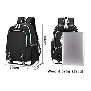 KBIKO-zxl Kids Soccer Star Cristiano Ronaldo Backpack-Lightweight Travel Bag with USB Charging Port for Students