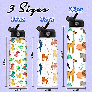 MESHELEY Personalized Water Bottles Custom for Women Men Girls Boys with Straw Names Photo Customized Water Bottle Gifts for Mom Dad Mother's Day Father's Day Graduation School Sports