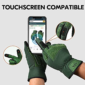 Vgo... 1-Pair Ladies' Synthetic Leather Gardening Gloves, Puncture-proof, Thornproof, Durability & Anti-shock Work Gloves, Touchscreen (Size S, Green, SL7471)