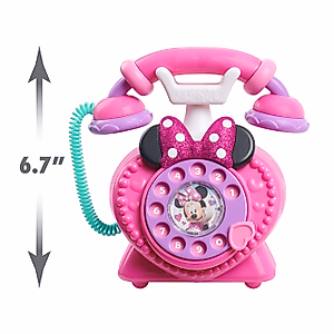 Disney Junior Minnie Mouse Ring Me Rotary Pretend Play Phone with Lights and Sounds, Kids Toys for Ages 3 Up by Just Play