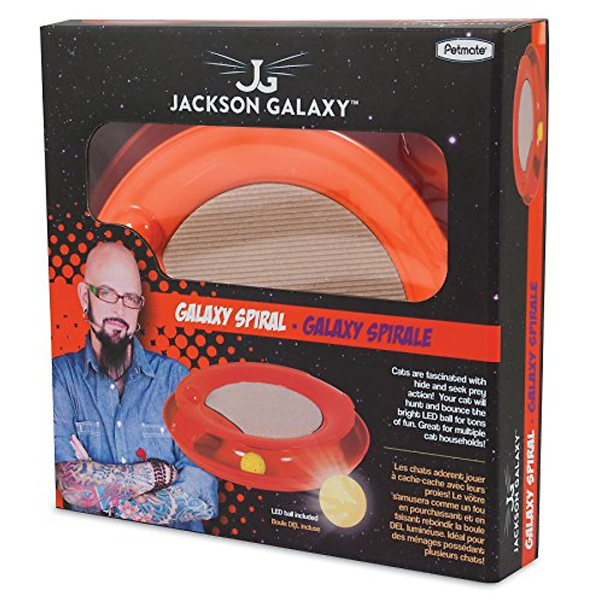 Petmate Jackson Galaxy Spiral Ball, Orange