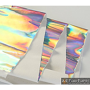 Fabric Empire Vinyl Upholstery Plain Holographic Mirror Glossy Fabric 54" Wide Sold by The Yard