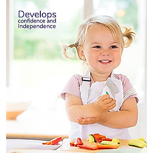 Doddl Food Knife for Children, Toddlers or Babies 12 Months + | Promotes Self Feeding Helping Your Child to Use Silverware Utensils in The Right Way (Lime Green)