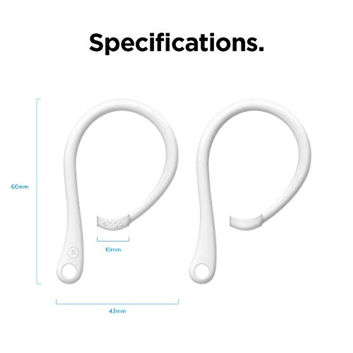 elago Ear Hooks Designed for AirPods Pro 2, AirPods Pro, Designed for AirPods 3 & 2 & 1, Earbuds Accessories, Anti-Slip, Ergonomic Design, Comfortable Fit (White) [US Patent Registered]