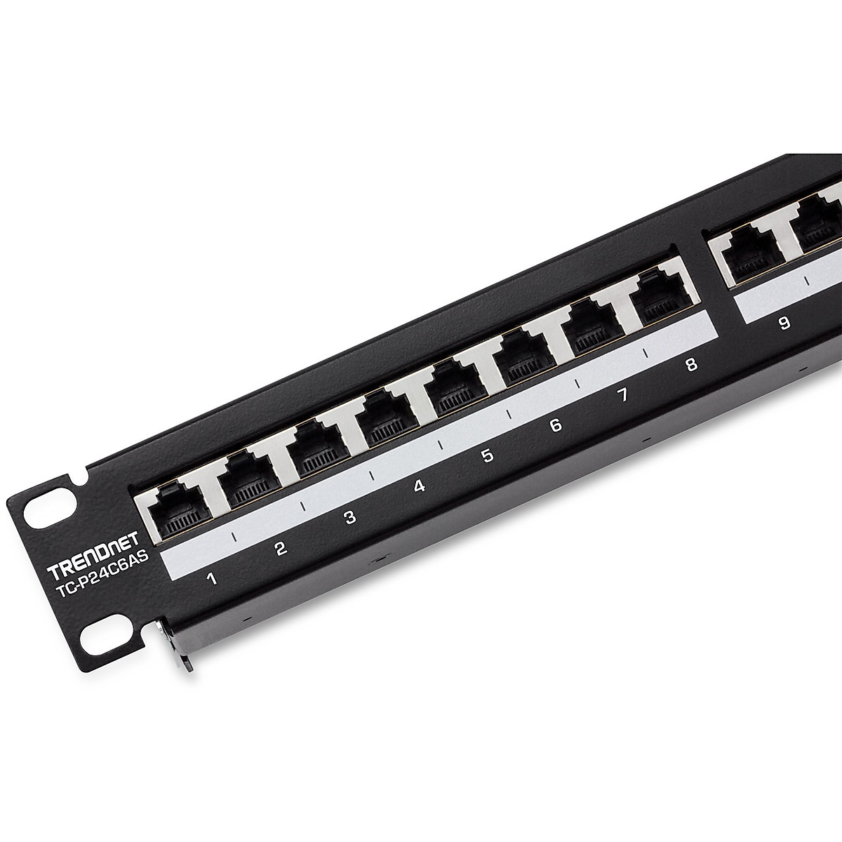 TRENDnet 24-Port Cat6A Shielded Patch Panel, 1U 19" Metal Housing, 10G Ready, Cat5e,Cat6,Cat6A Compatible, Cable Management, Color-Coded Labeling for T568A and T568B Wiring, Black, TC-P24C6AS