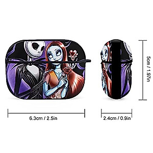 with Airpods Pro Case Purple Black Cartoon Skull Headphone Case Designed for with Airpods Pro Earphone Cover for Men Women with Keychain 2.5inx1.97inx0.9in-Black