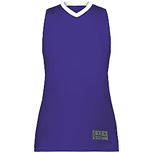 Augusta Sportswear Women's Standard Ladies Match-Up Basketball Jersey, Purple/White, 2XL