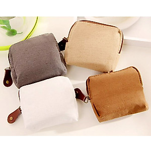 iToolai Canvas Coin Bags Women's Small Change Cash Purse Wallets (Set of 4, Paris)