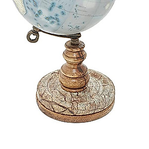 Deco 79 Plastic Globe with Wood Base, 5" x 5" x 10", Brown